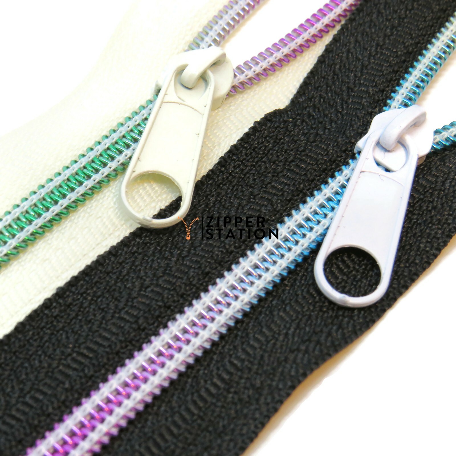 Rainbow Continuous Zip Chain No 5 Weight - Craft zipper for cases, bags ...