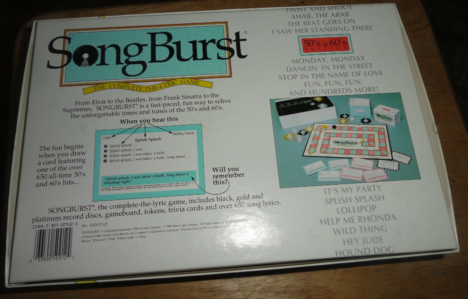 SONGBURST The Complete-The-Lyric Game 50s-60s Edition Great Music ...