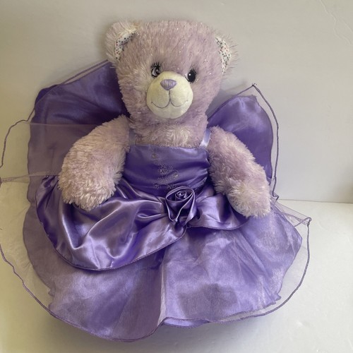 Build A Bear Workshop iCarly Teddy Bear 16" Plush Purple w/party dress ...