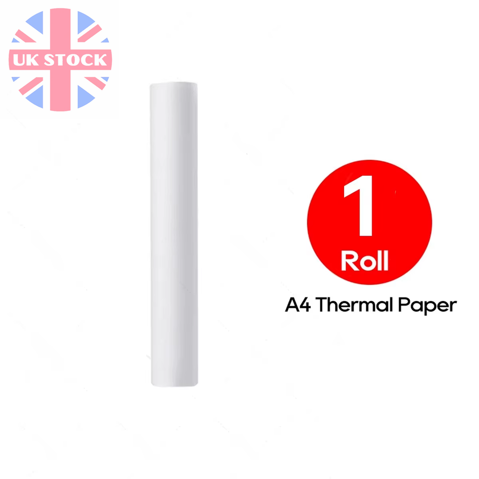 A4 Thermal Printer Paper Rolls Universal for Wireless Black Inkless ...