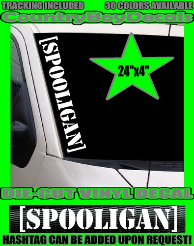 SPOOLIGAN Vertical Windshield Vinyl Decal Sticker DIESEL Turbo Truck ...
