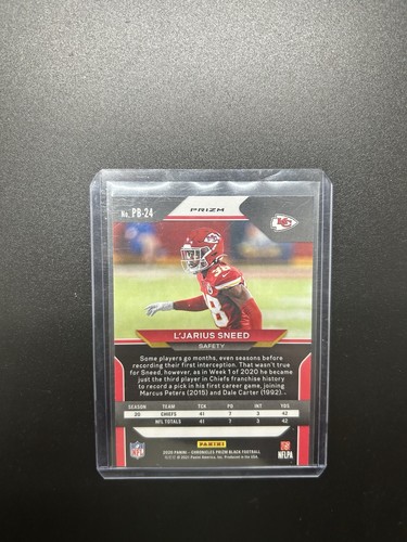 Lot of 2 Qty -2020 Panini Chronicles L'jarius Sneed Prizm Black RC #PB ...
