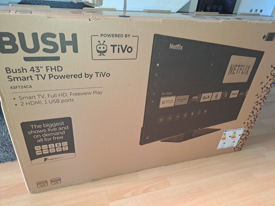 Bush 43 Inch 43FT24CA Smart HDR10 LED TiVo Freeview TV | eBay UK