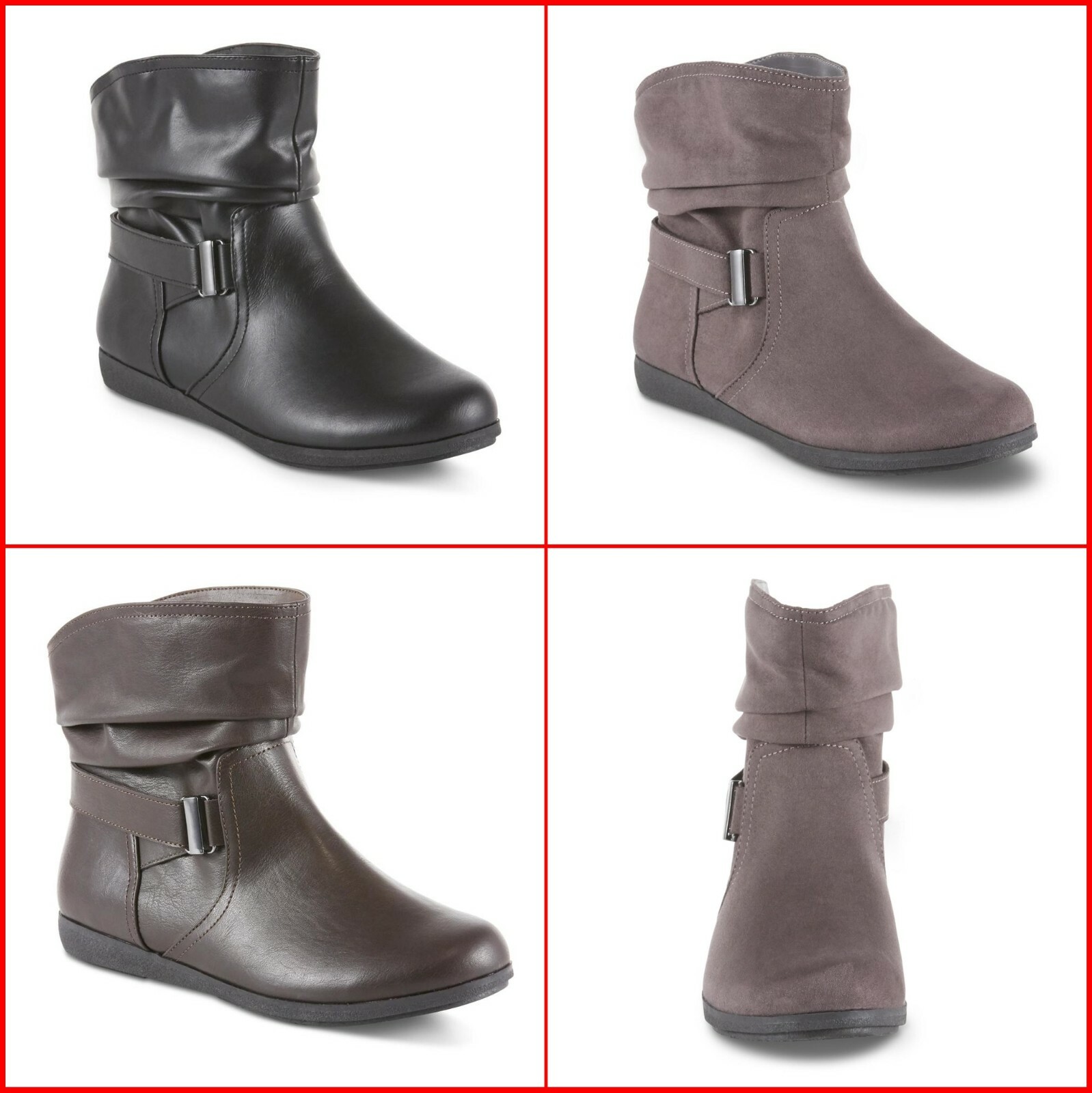 Basic Editions Women's Shiloh Bootie - Black, Brown, Charcoal | eBay