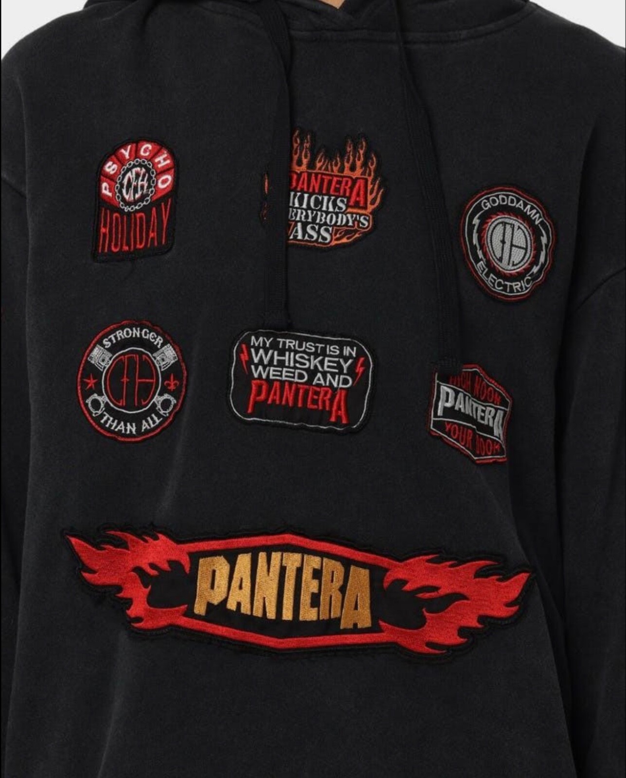 PANTERA PATCH VINTAGE HOODIE S NWT BLACK JUMPER PULLOVER TOP BAND METAL OFFICIAL | eBay Australia