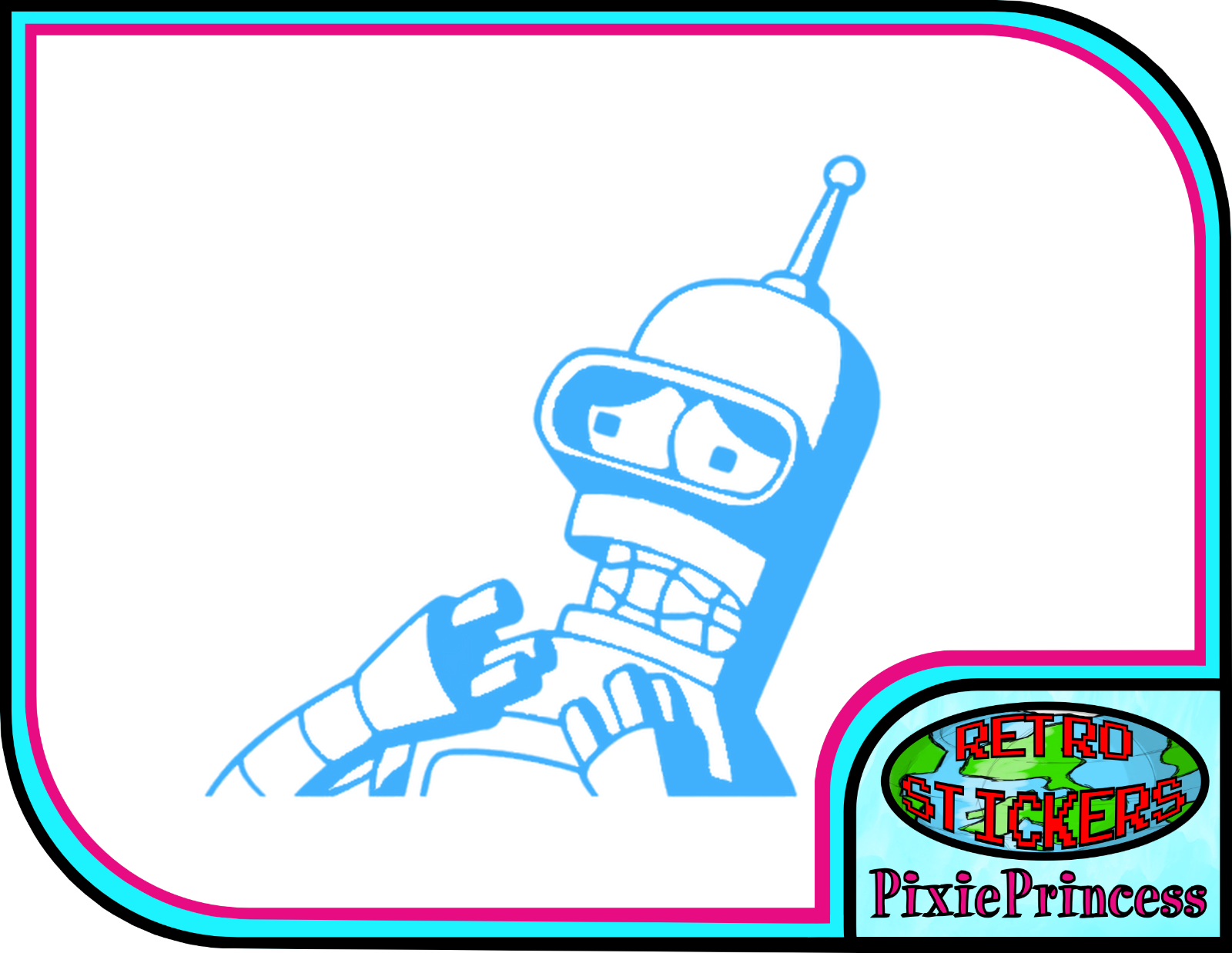 Bender Futurama D Vinyl Sticker Laptop Car Van Truck Wall Poster Window ...