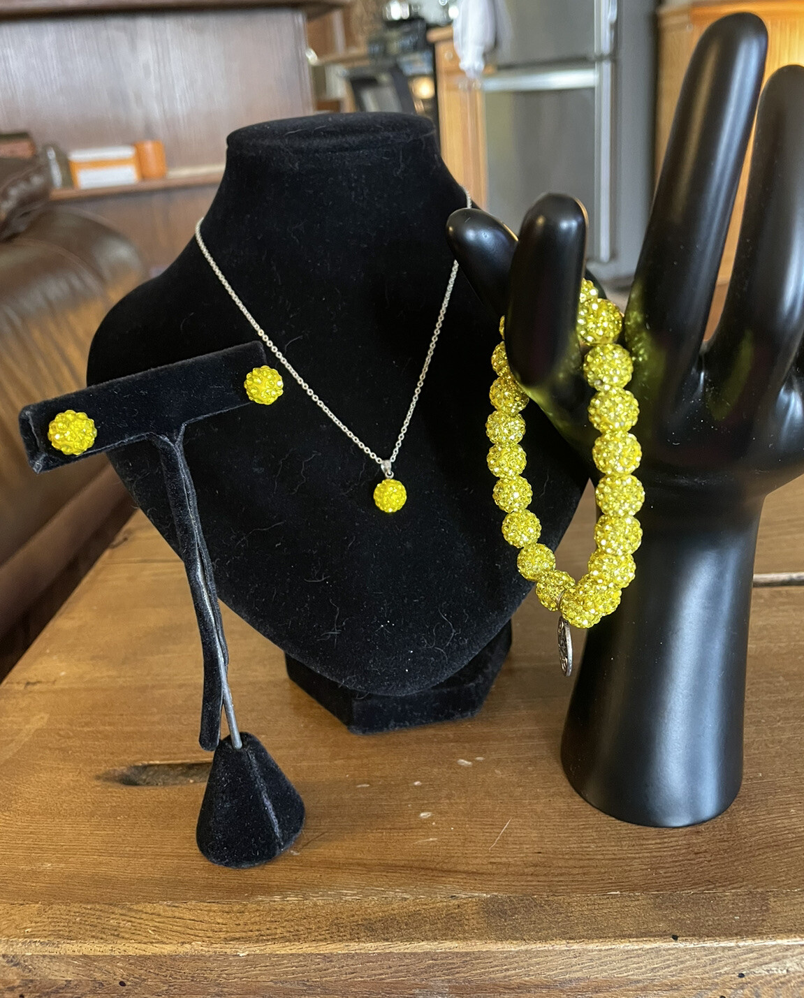 Rustic Cuff Bright Yellow Set sparkly stretch bracele… - Gem