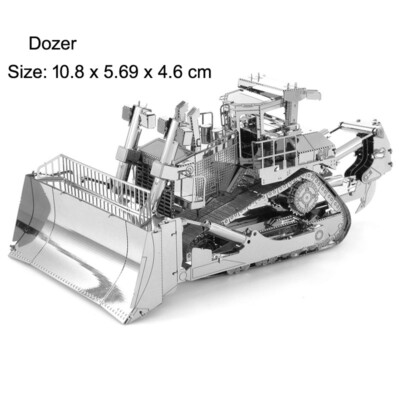 3D Metal Puzzle Dozer Model DIY Assemble Jigsaw Toys Creative Adult ...