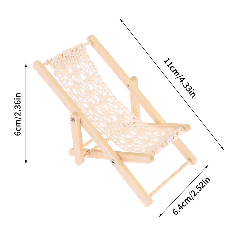 Dollhouse Foldable Deck Chair Dollhouse Lounge Deck Chair Mini ...