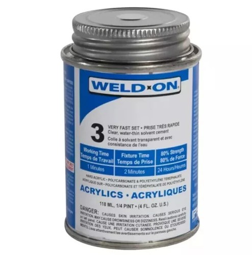 Weld-On #3 Solvent Cement 4 fl oz – Fast Set for Acrylics, 1/4 Pint ...