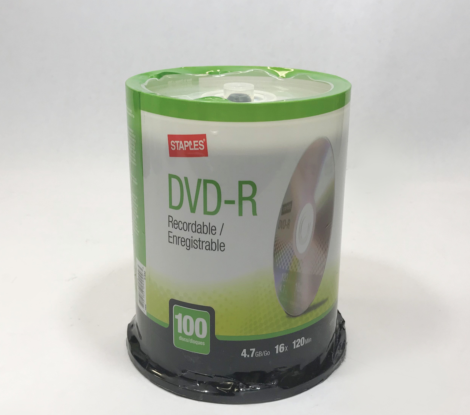 Lot of 2 Staples 4.7GB 16X 120min DVD-R Spindle 100/Pack 12735 622853 ...