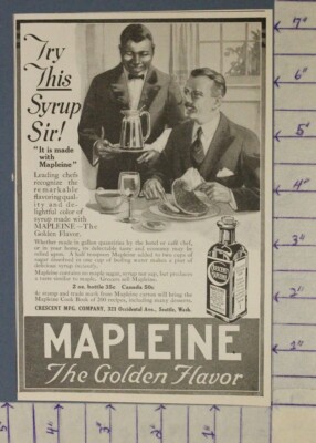 1920 MAPLEINE SYRUP COOK KITCHEN CRESCENT SEATTLE DECOR HISTORIC AD A ...
