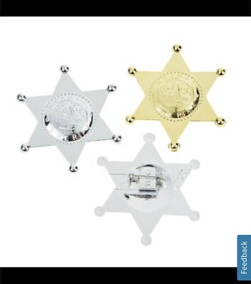 Deputy Sheriff Plastic Badges Mixed Golden & Silver | eBay UK
