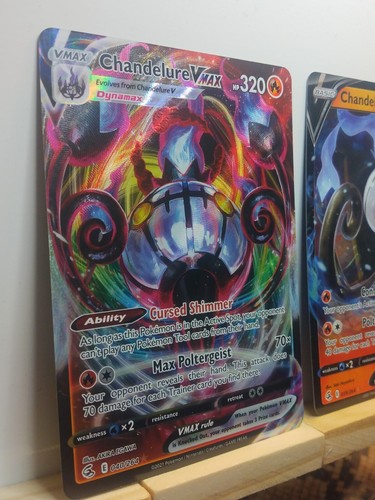 Pokémon TCG Chandelure VMAX Fusion Strike 040/264 Holo Ultra Rare & V ...