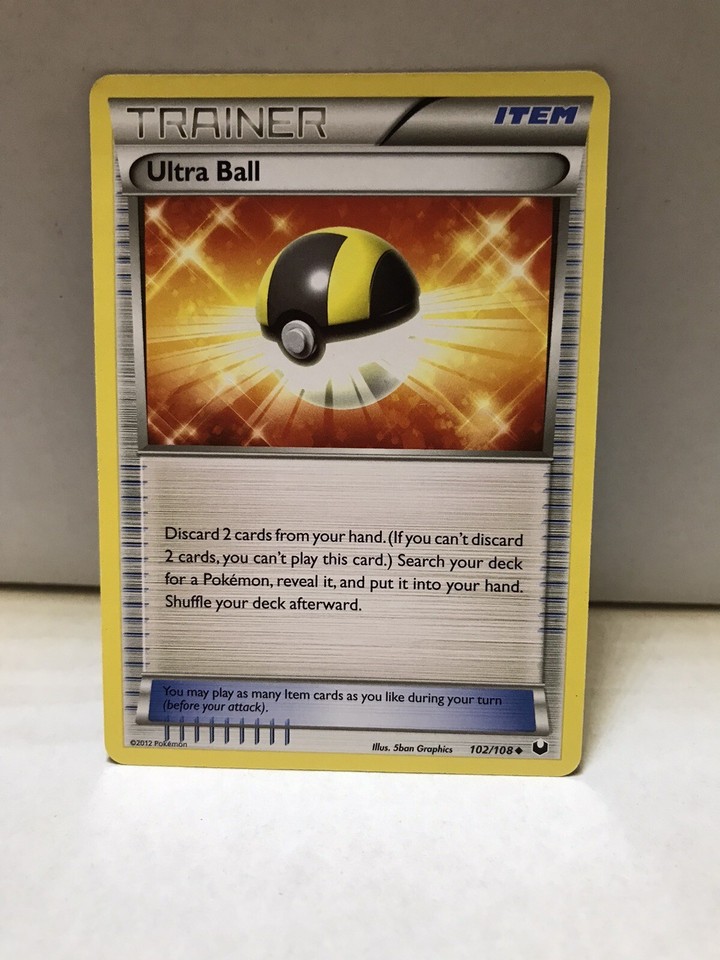 Ultra Ball #102/108 Trainer Non-Holo Dark Explorers 2012 Pokémon TCG ...