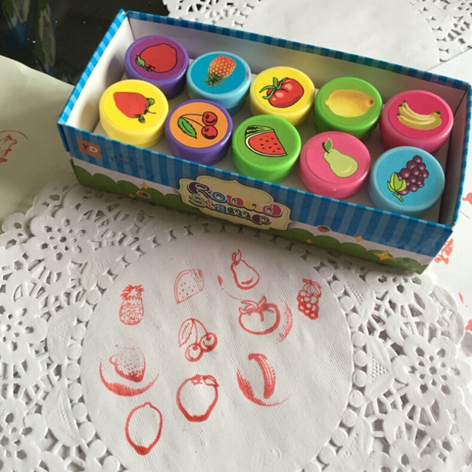 Creative Cartoon Rubber Stamp Stamper Toys Fruit Stampers Kids | eBay