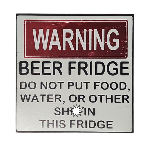 WARNING Beer Fridge Sign. Funny Magnetic Sign. Man Cave. Home Bar. Rude ...