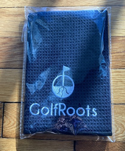 New GolfRoots Microfiber Black 15"x15" Golf Towel Carabiner Clip | eBay