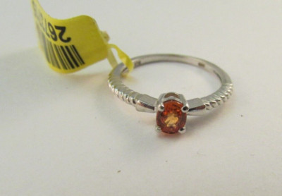 STS 925 Sterling Silver Orange Oval Ring Size 7 - JTV | eBay