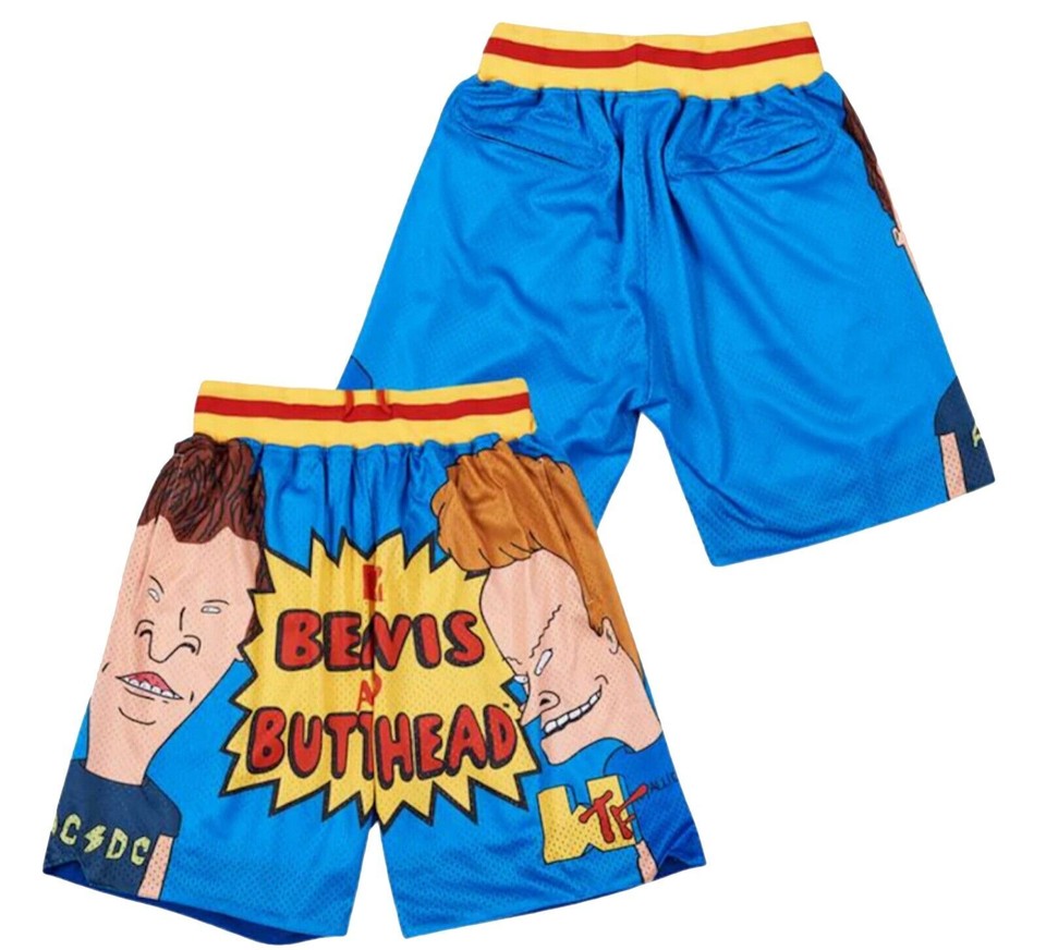 New Headgear Classics Beavis and Butthead Blue Mens Basketball Shorts ...