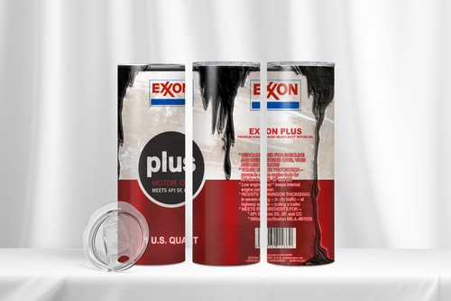 20oz Exxon Plus Motor Oil Insulated Tumbler with box, lid and straw | eBay