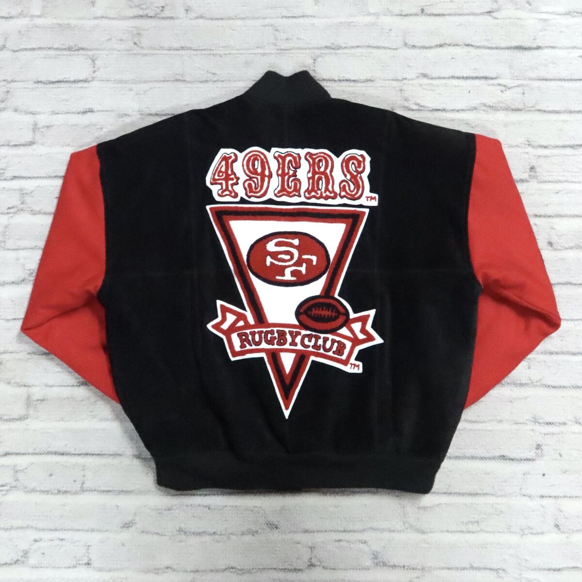 Vintage 90s San Francisco 49ers Rugby Club Leather Jacket Vintage 90s San Francisco 49ers Rugby Club Leather Jacket