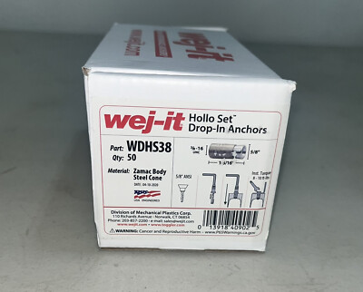 Wej-It Hollo Set™ Drop-In Anchor — Zinc Plated Carbon Steel 3/8" WDHS38 ...