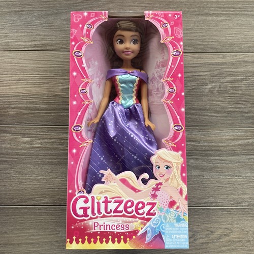 NIB Glitzeez Princess 18-in Doll Brown-Eyed, Brunette, Purple Dress ...