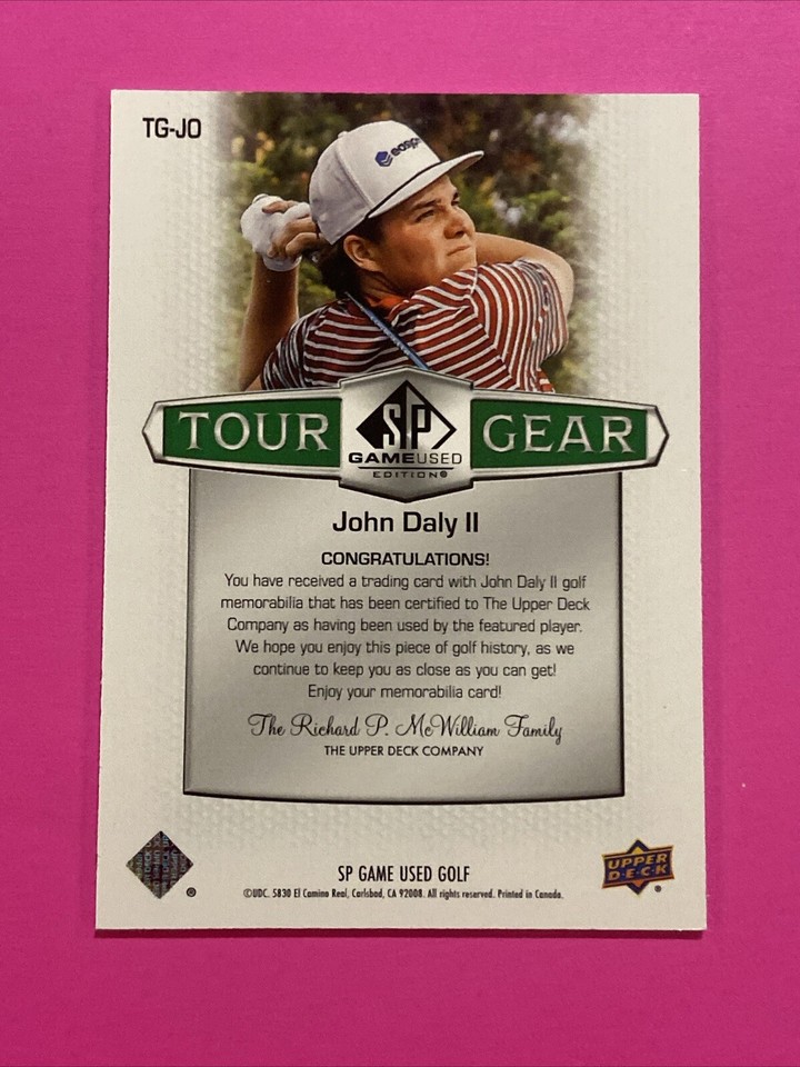 2024 SP Game Used Tour Gear John Daly II #TG-JO Rookie RC | eBay