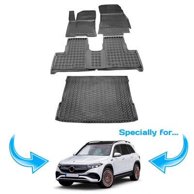 Custom Fit Set Car Floor Mats & Cargo Trunk Mat MERCEDES EQB 2022—2024 ...