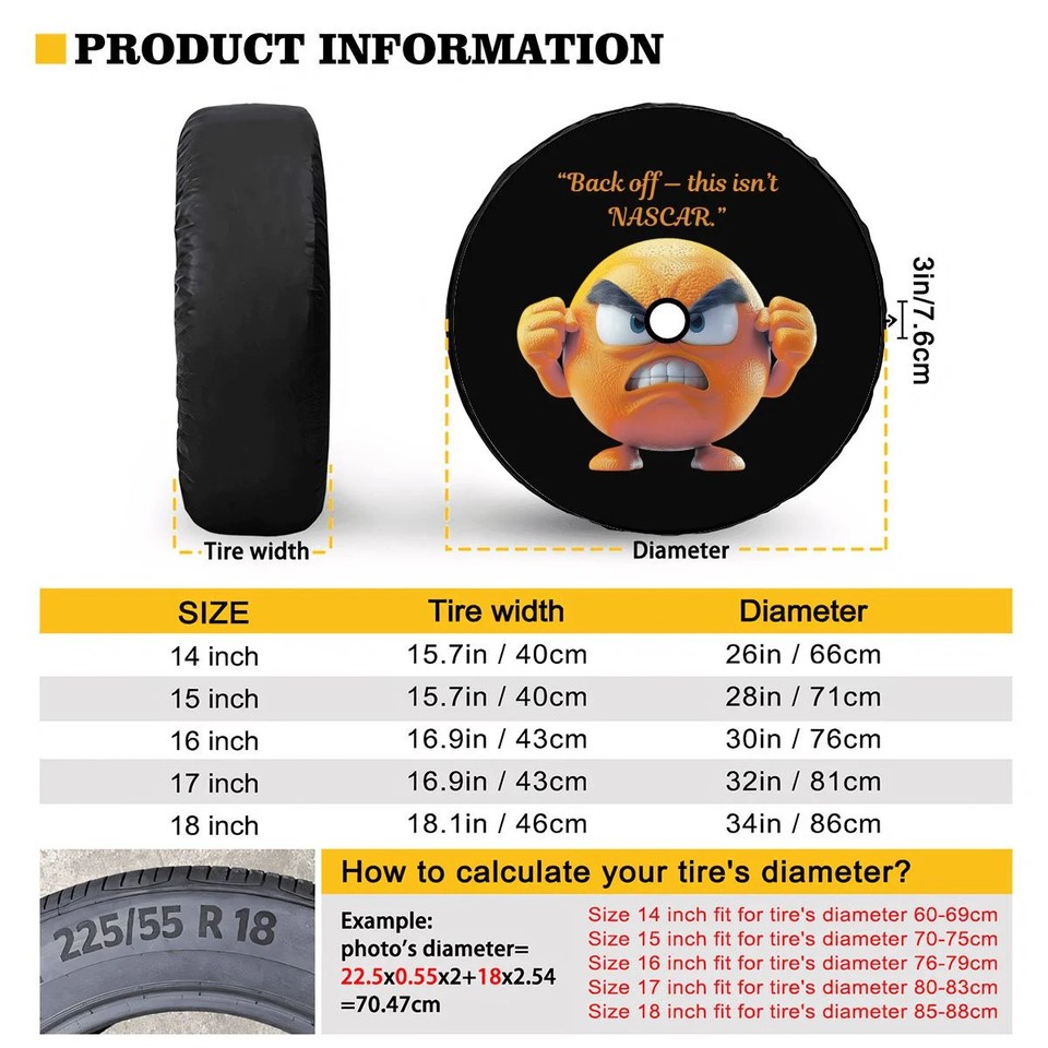 Sarcastic Funny Emoji Spare Tire Cover w Camera Hole Jeep RV Wheel ...