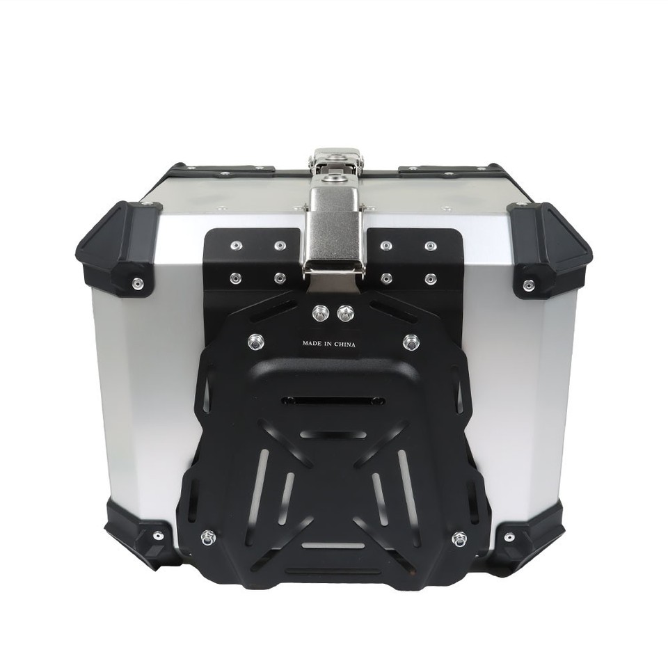 Motorcycle Silver Trunk Rear Tour Tail Box Luggage Aluminum Top Case ...