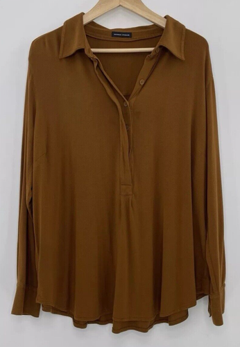 Universal Standard Caramel Brown Oversized Pullover Blouse Boho See ...