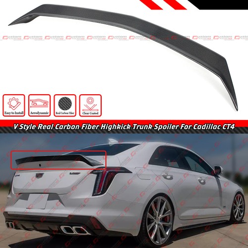 FOR 2020-2025 Cadillac CT4 CT4-V Carbon Fiber V Style Highkick Trunk ...