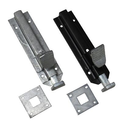 Heavy Duty Foot Bolt (Gate Door Footbolt Floor Lock Galvanised Black ...