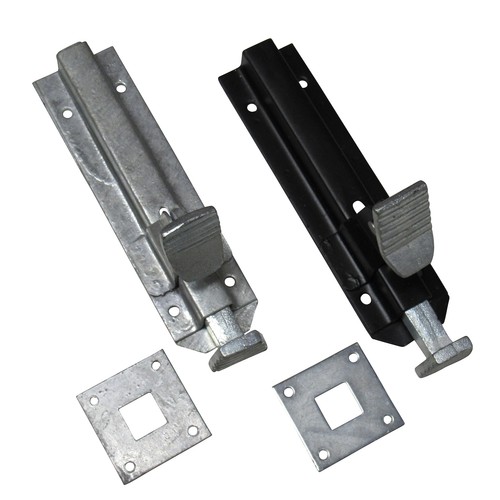 Heavy Duty Foot Bolt (Gate Door Footbolt Floor Lock Galvanised Black ...