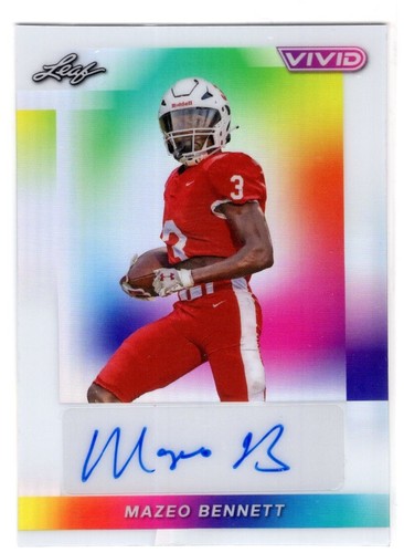 2024 Leaf Vivid White Prismatic Auto /6 #BA-MB2 Mazeo Bennett South Carolina | eBay