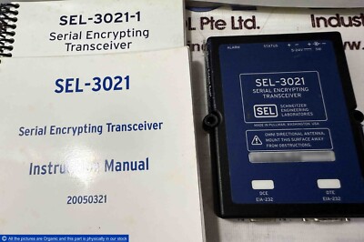 Schweitzer SEL-3021 Serial Encrypting Transceiver Encrypter W/ Manual ...