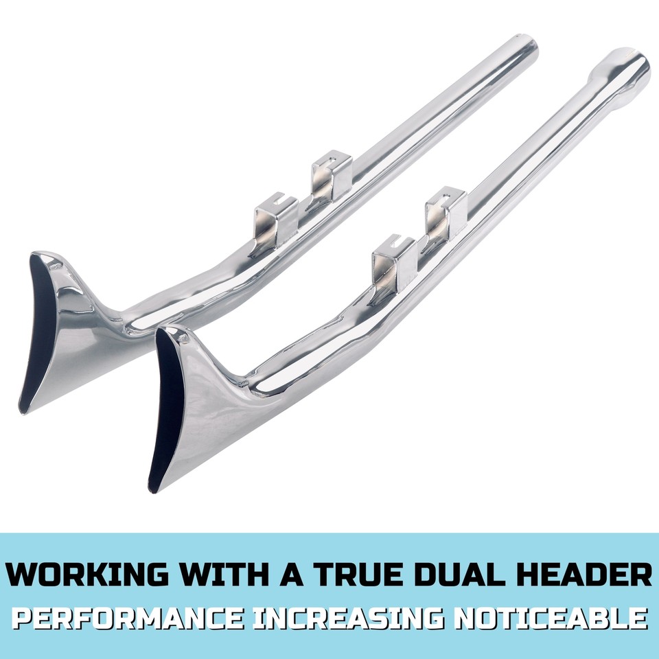 Upswept Fishtail Exhaust for Harley 17-Later Touring & Bagger Exhaust ...