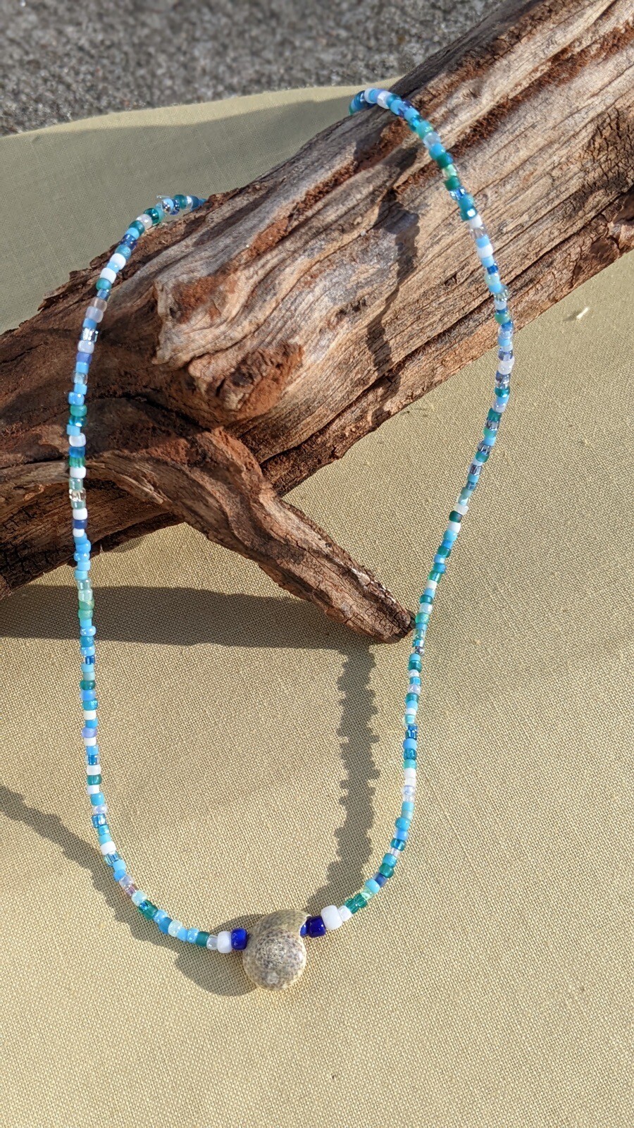 Bohemian Shells And Ocean Color Glass Beads 18in necklace Choker ...