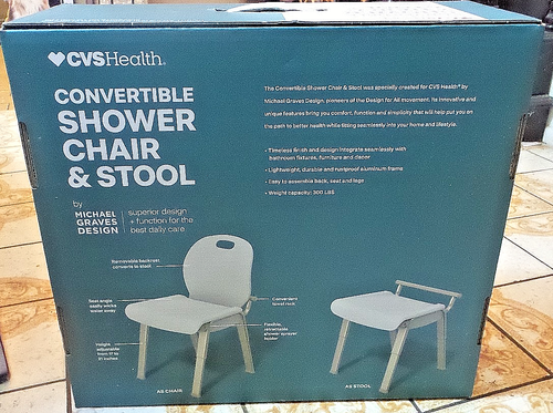 CVS health convertible shower chair and stool designed by Michael ...