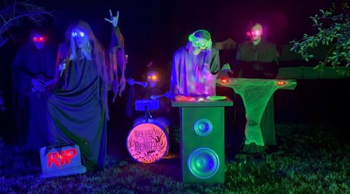 Haunted Living 5.5Ft Bluetooth Reaper DJ Skeleton Animatronic | eBay