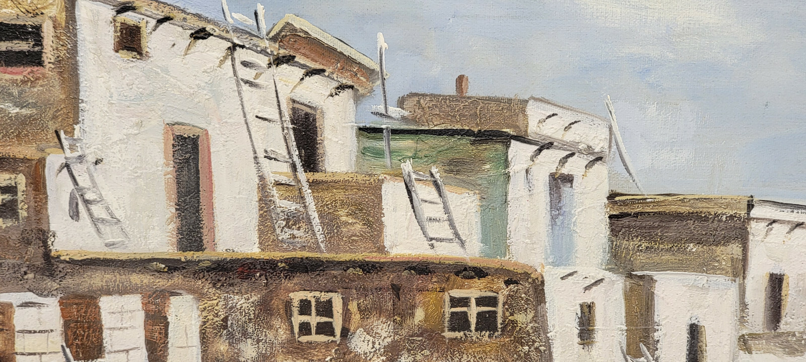 IMPRESSIONIST PAINTING By LISTED SPANISH ARTIST Y. DERIC "VILLAGE" #1 ...