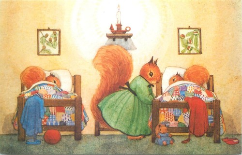 British Illustrator MARGARET TEMPEST humanized squirrels bedtime good ...