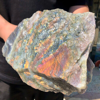 7.9LB Natural Labradorite Crystal Stone Natural Rough Mineral Specimen ...
