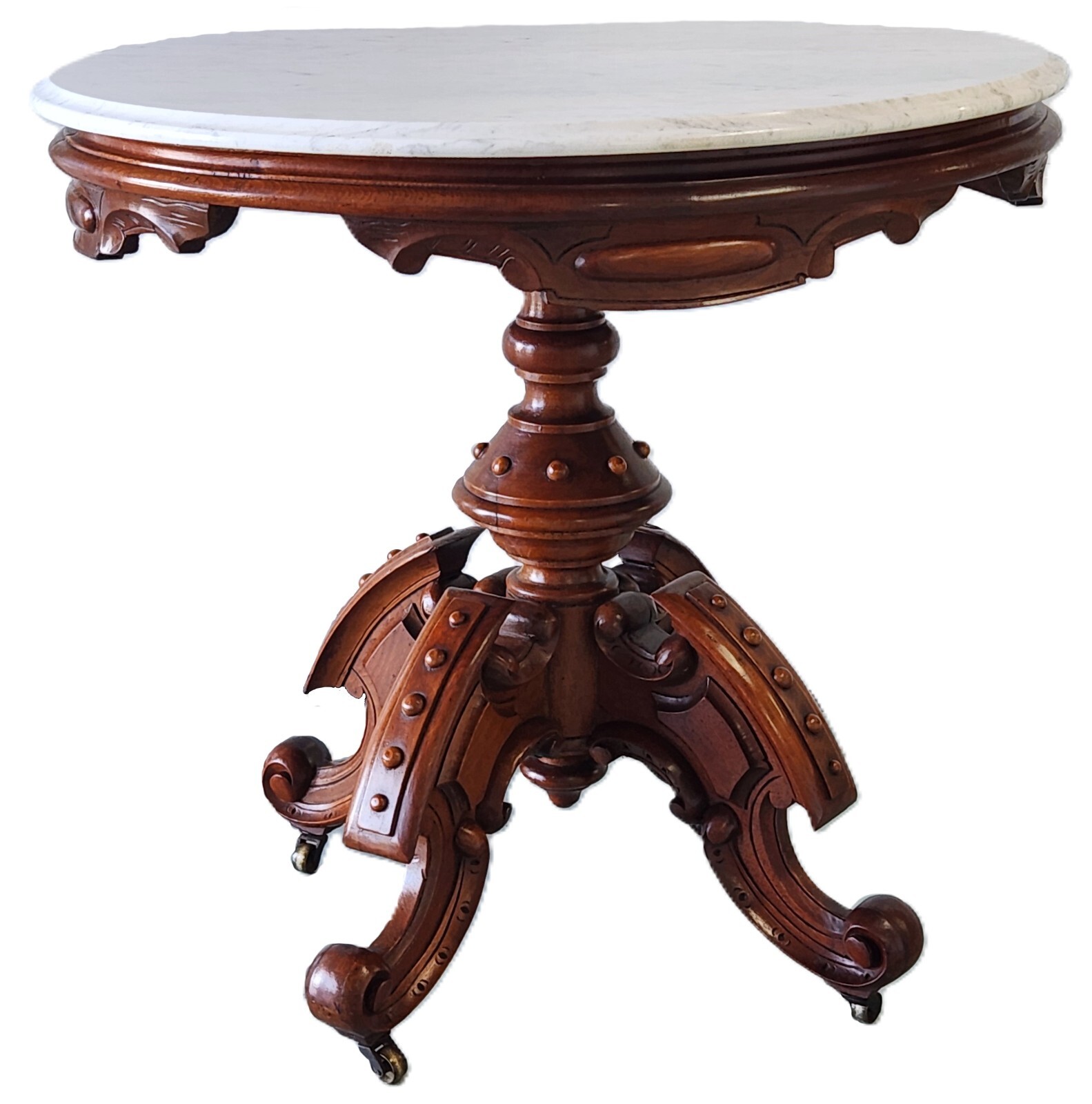 Center Parlor TABLE, Thomas Brooks, Renaissance Victorian, Marble ...