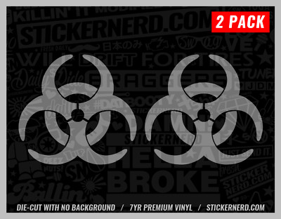 Biohazard Sticker - 2 Pack - Vinyl Car Decals - Bio hazard Window Decal ...