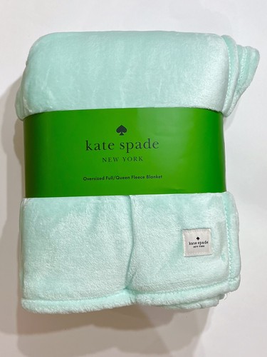 Kate Spade Oversized Full Queen Turquoise Aqua Fleece Blanket Throw ...
