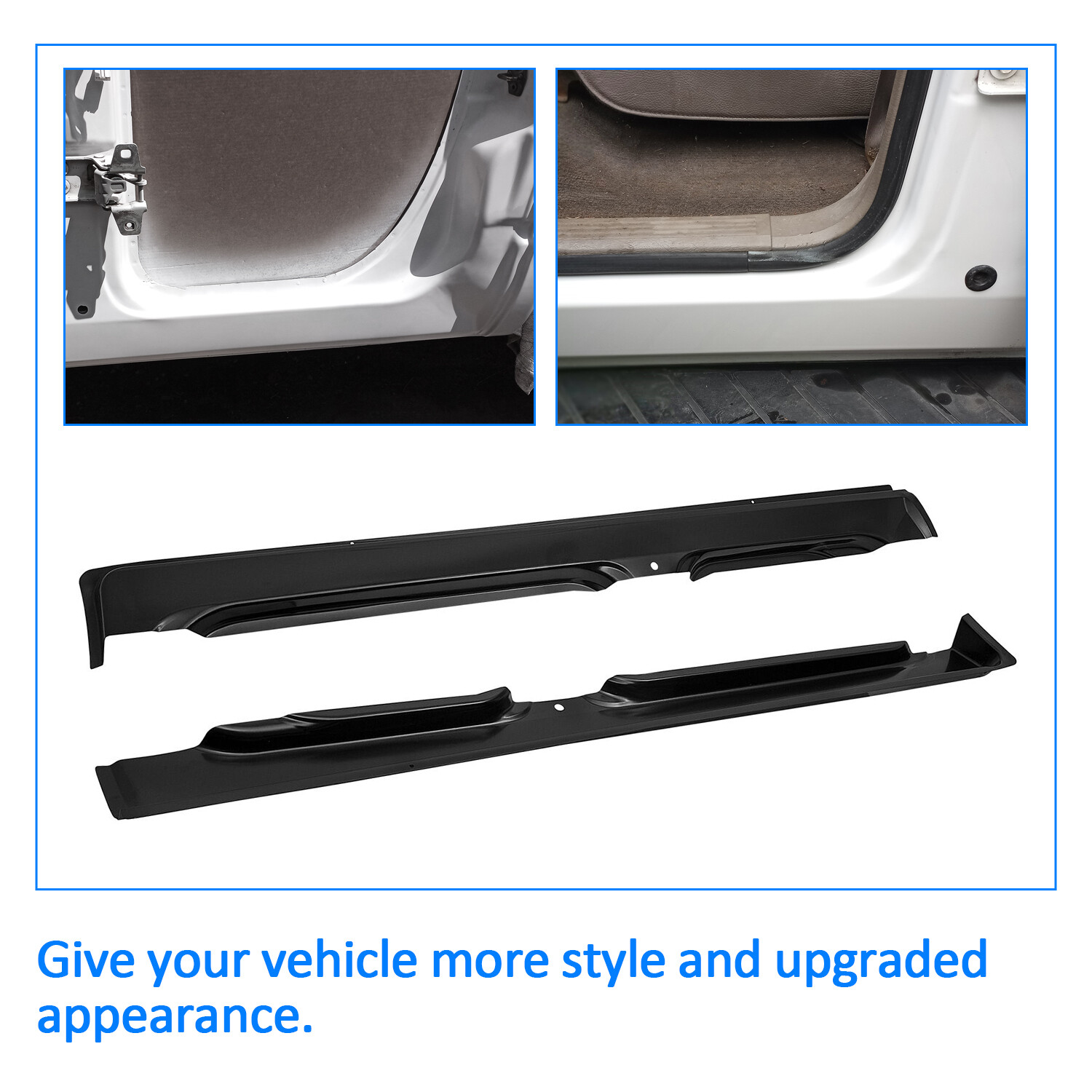 Pair Black Rocker Panels For Dodge Ram Quad Cab 1500 2500 3500 2002 ...