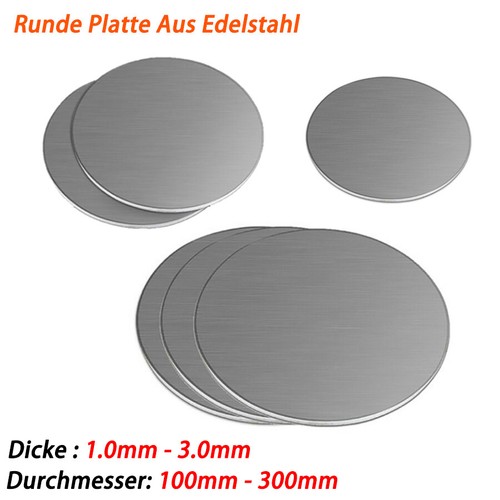 304 Edelstahl A2 Ronde Scheibe Dicken 1mm~3mm Metall Ronde Platte ...